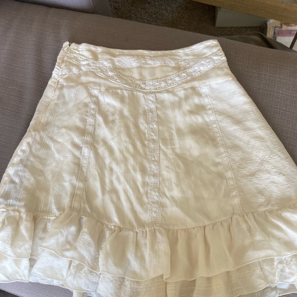 LaRok | Skirts | Larok Silk Skirt Ivory Lace | Poshmark